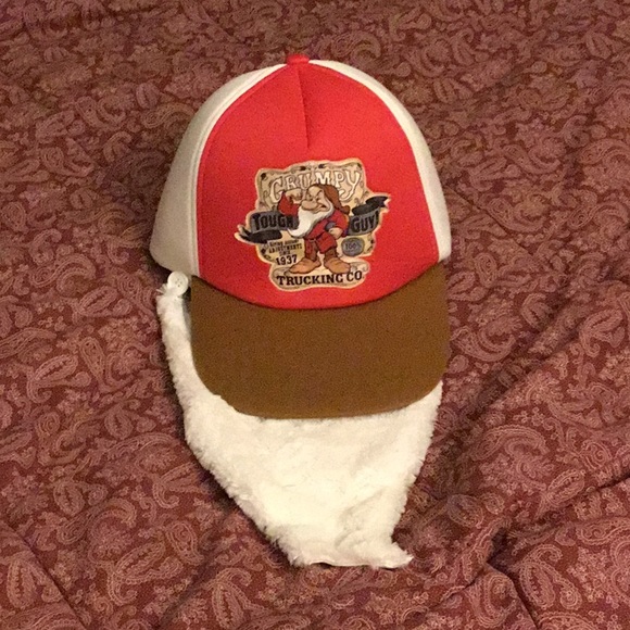 Disney | Accessories | Disney Parks Grumpy Trucker Hat With Beard ...